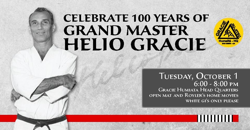 Celebrate 100 years of Grand Master Helio Gracie at Gracie Humaita HQ ...